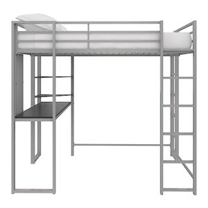 DHP Adobe Loft Bed, Silver, Full