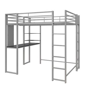 DHP Adobe Loft Bed, Silver, Full