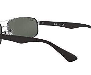 Ray-Ban Men's RB3445 Rectangular Sunglasses, Gunmetal/Dark Green, 64 mm