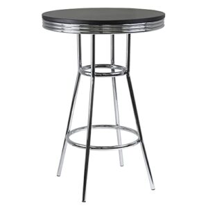 winsome wood summit dining, black, pub table