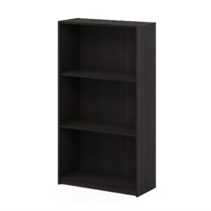 furinno basic 3-tier bookcase storage shelves, espresso