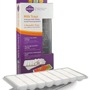 Milkies Milk Trays, Breastmilk Freezer Tray Organizer, Freeze and Store Your Milk and Baby Food in 1 Ounce Sticks, Includes 2 Reusable Storage Container Trays, No BPA-Phthalates-Dyes, Silicone-Free