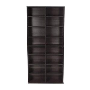 Atlantic Oskar Adjustable Media Cabinet - Holds 464 CDs, 228 DVDs or 276 Blu-rays, 12 Adjustable and 4 fixed shelves PN in Espresso