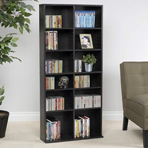 Atlantic Oskar Adjustable Media Cabinet - Holds 464 CDs, 228 DVDs or 276 Blu-rays, 12 Adjustable and 4 fixed shelves PN in Espresso