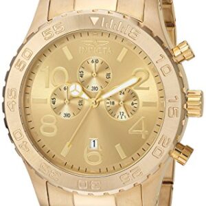 Invicta Men's 1270 Specialty Chronograph Gold Dial 18k Gold Ion-Plated Stainless Steel Watch