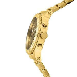 Invicta Men's 1270 Specialty Chronograph Gold Dial 18k Gold Ion-Plated Stainless Steel Watch