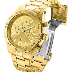 Invicta Men's 1270 Specialty Chronograph Gold Dial 18k Gold Ion-Plated Stainless Steel Watch