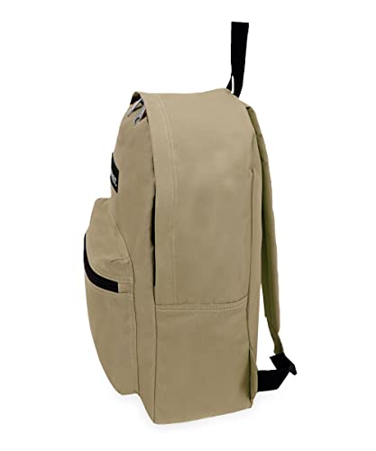 Everest Luggage Basic Backpack, Khaki, Medium