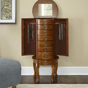 Powell Burnished Oak Jewelry Armoire