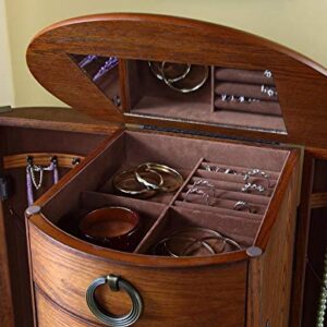 Powell Burnished Oak Jewelry Armoire