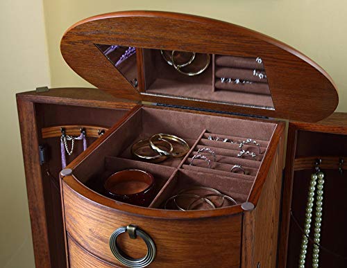 Powell Burnished Oak Jewelry Armoire