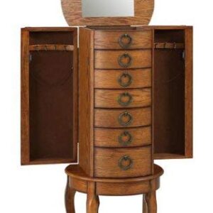 Powell Burnished Oak Jewelry Armoire