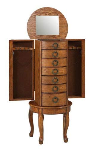 Powell Burnished Oak Jewelry Armoire