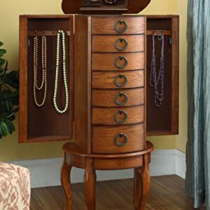 Powell Burnished Oak Jewelry Armoire