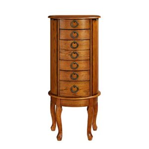 Powell Burnished Oak Jewelry Armoire