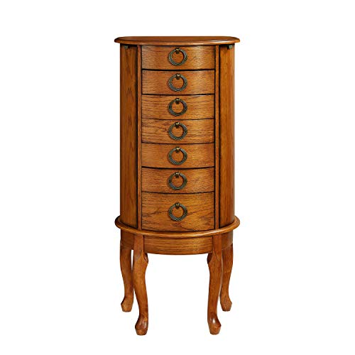 Powell Burnished Oak Jewelry Armoire