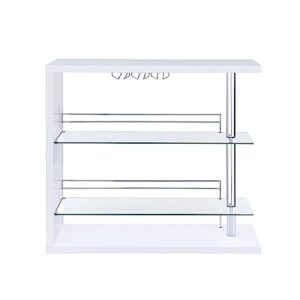 Coaster Home Furnishings Prescott Rectangular 2-Shelf Bar Unit Glossy White