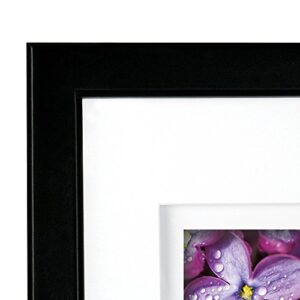 Gallery Solutions 14x18 Black Wood Wall Frame with Double White Mat for 11x14 Image