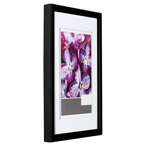 Gallery Solutions 14x18 Black Wood Wall Frame with Double White Mat for 11x14 Image