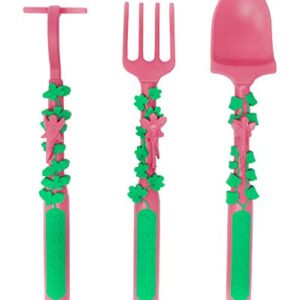 Constructive Eating Plate and Utensils Set Garden Fairy - Made in USA - Toddler Dinnerware, Kids Dinnerware and Utensils Set for Ages 1-3, Toddler Utensils 2 and 3 Year Old, Divided Toddler Plates