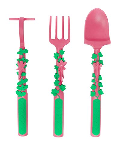 Constructive Eating Plate and Utensils Set Garden Fairy - Made in USA - Toddler Dinnerware, Kids Dinnerware and Utensils Set for Ages 1-3, Toddler Utensils 2 and 3 Year Old, Divided Toddler Plates