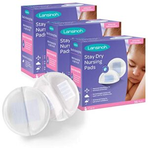 lansinoh stay dry disposable nursing pads for breastfeeding, 108 pads