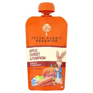 peter rabbit organics apple, carrot and pumpkin puree, 4.4 ounce (pack of 10)