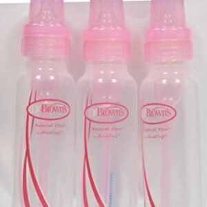 Dr. Brown's BPA Free Baby Bottles 8 Oz. - Pink - 3 Pack