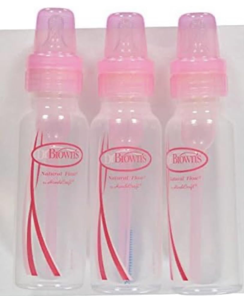 Dr. Brown's BPA Free Baby Bottles 8 Oz. - Pink - 3 Pack