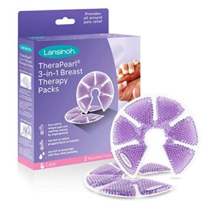 lansinoh therapearl 3-in-1 hot or cold breast therapy pack with cover, 2 count