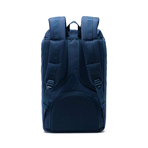 Herschel Little America Laptop Backpack, Navy/Tan Synthetic Leather, Classic 25.0L