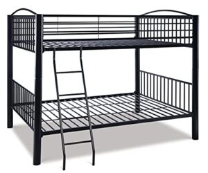 powell heavy metal bunk bed, full-over-full, black