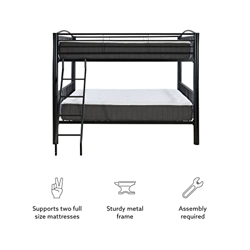 Powell Heavy Metal Bunk Bed, Full-Over-Full, Black