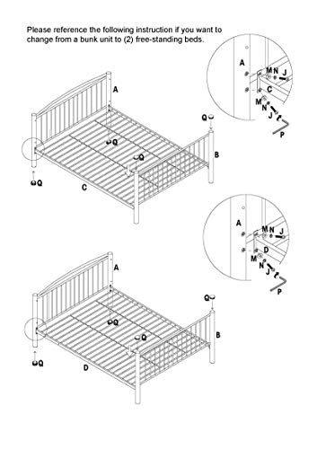 Powell Heavy Metal Bunk Bed, Full-Over-Full, Black