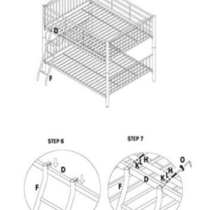 Powell Heavy Metal Bunk Bed, Full-Over-Full, Black