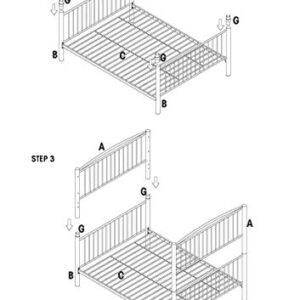 Powell Heavy Metal Bunk Bed, Full-Over-Full, Black