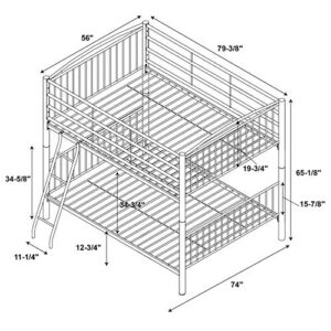 Powell Heavy Metal Bunk Bed, Full-Over-Full, Black