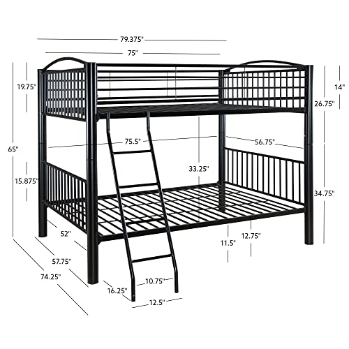 Powell Heavy Metal Bunk Bed, Full-Over-Full, Black