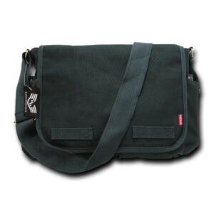 classic military messenger bags, black