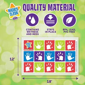 Mighty Clean Baby Disposable Placemat - Super Sticky Toddler and Infant Mat for Feeding on The Go, 24 Count Value Pack (6 Packages of 4 placemats Each)