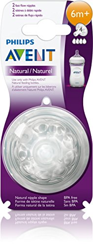 Philips AVENT BPA Free Natural Fast Flow Nipples, 2-Pack