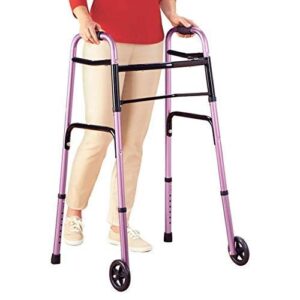 Lumex ColorSelect Walker, Lightweight & Folding 2-Wheel Walker for Adults & Seniors