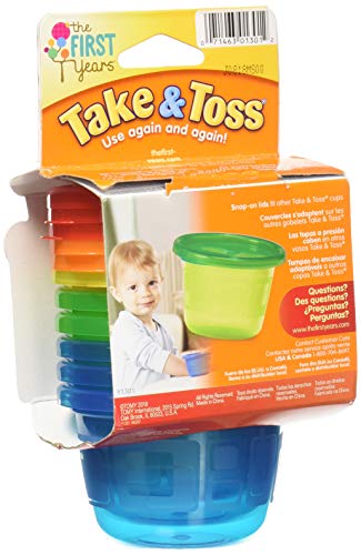 The First Years Take and Toss Snack Containers with Lids, 4.5 Ounce (Pack of 6)