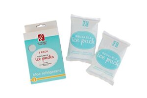 j.l. childress reusable ice packs, 2-pack - breast milk ice packs - freezer packs perfect for breastmilk, baby bottle bags, and lunch bags - food safe - 6" x 4"