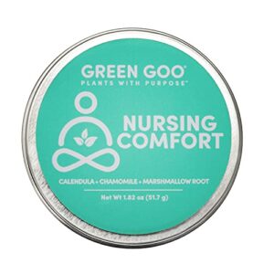 green goo all natural nursing comfort salve for breastfeeding cracked and sore nipples, 1.82 ounce large tin