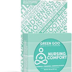 Green Goo All Natural Nursing Comfort Salve for Breastfeeding Cracked and Sore Nipples, 1.82 Ounce Large Tin