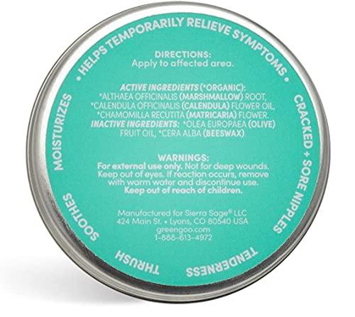 Green Goo All Natural Nursing Comfort Salve for Breastfeeding Cracked and Sore Nipples, 1.82 Ounce Large Tin