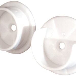 Prime-Line N 6568 Closet Pole Sockets, 1-3/8 In., Plastic, White (1 Set)