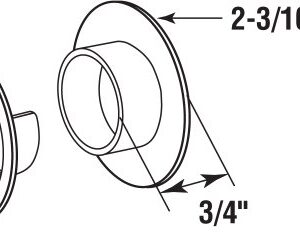 Prime-Line N 6568 Closet Pole Sockets, 1-3/8 In., Plastic, White (1 Set)