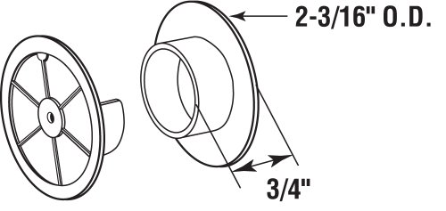 Prime-Line N 6568 Closet Pole Sockets, 1-3/8 In., Plastic, White (1 Set)